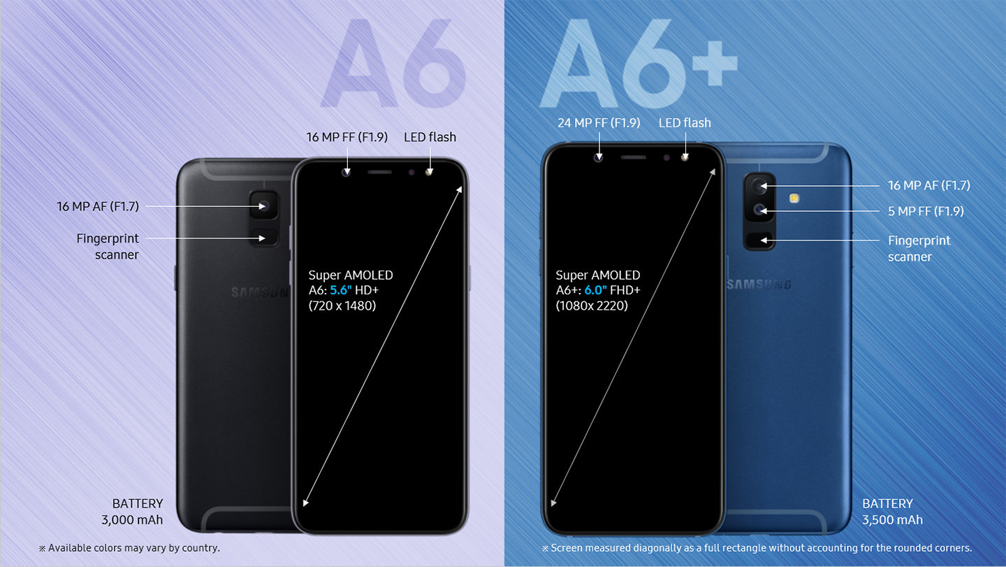 Samsung Galaxy A6 e A6+ têm câmera frontal de até 24 megapixels e telas ...