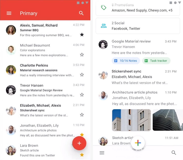 Vídeo do Google revela novo design de Gmail, Fotos e Drive no Android ...