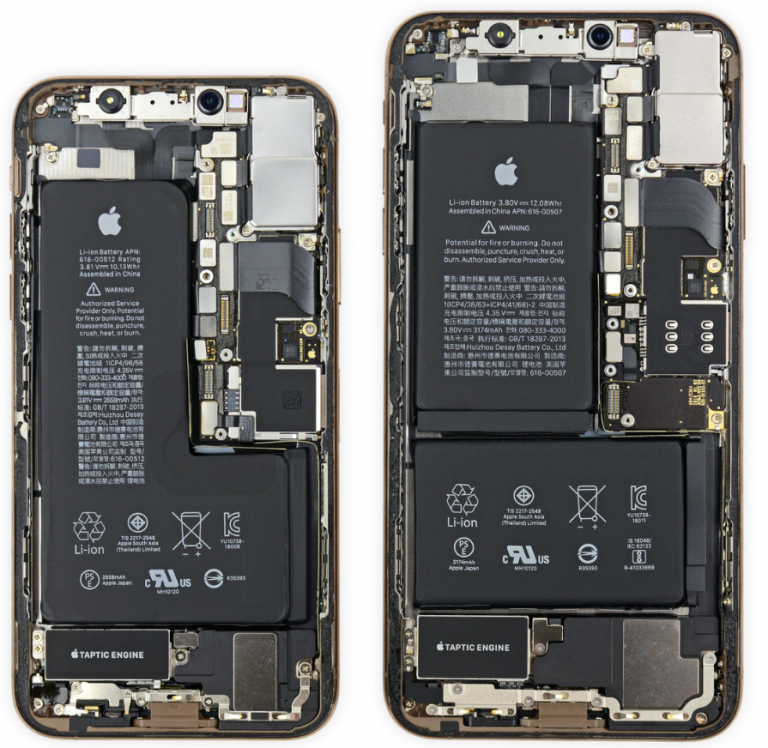 Partes internas dos iPhones XS e XS Max são semelhantes ao iPhone X ...