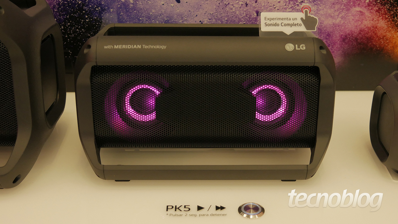 LG PK3, PK5 e PK7 são caixas de som Bluetooth cheias de luzes que estão ...