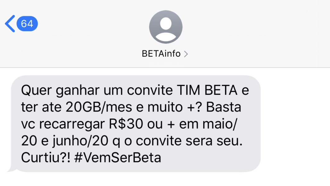 TIM Beta dará convite para alguns clientes do pré-pago • Tecnoblog