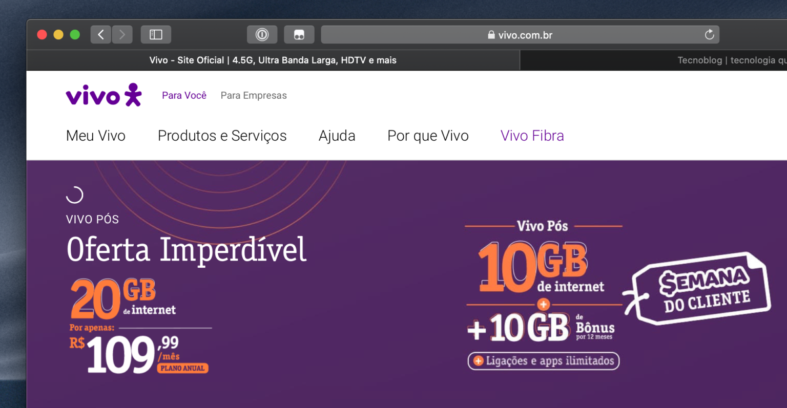 Vivo dá bônus de 10 GB no Pós Individual e Vivo Selfie • Tecnoblog