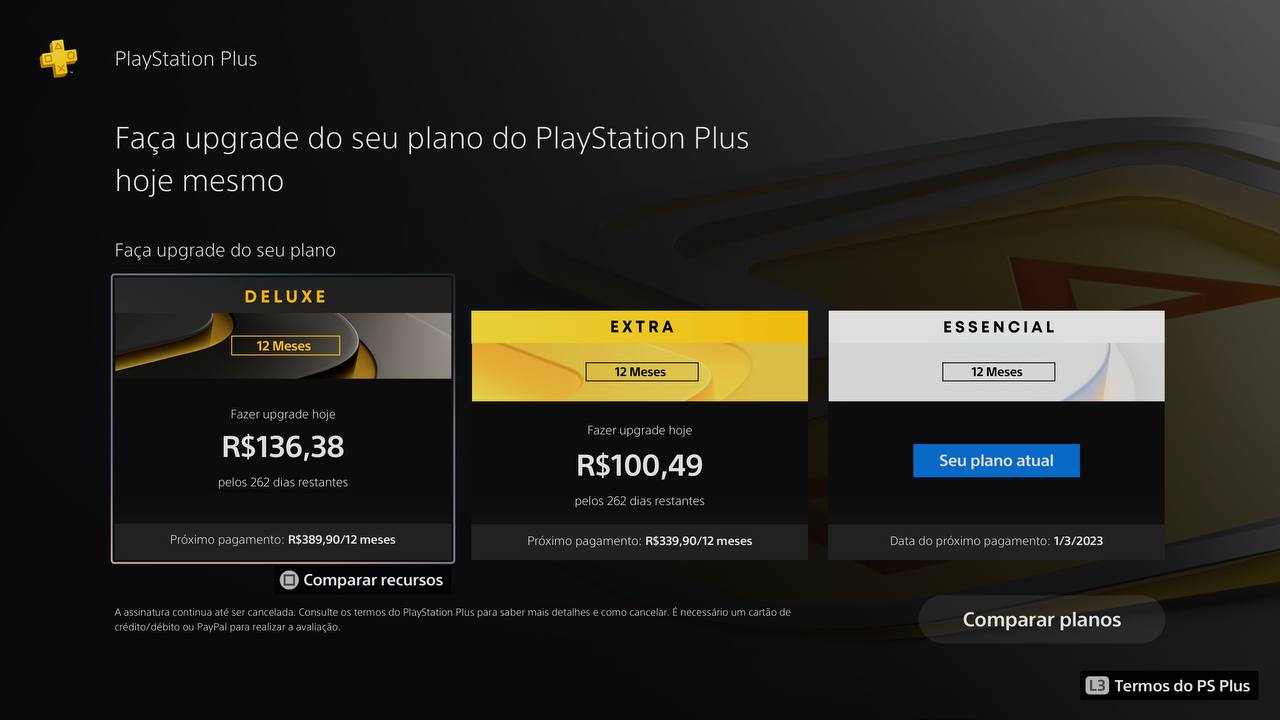 Novo PS Plus já está disponível no Brasil com planos Essential, Extra e ...