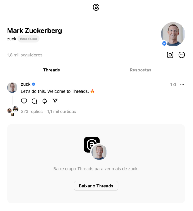 Threads, o Twitter da Meta, apareceu na web antes da hora • Tecnoblog