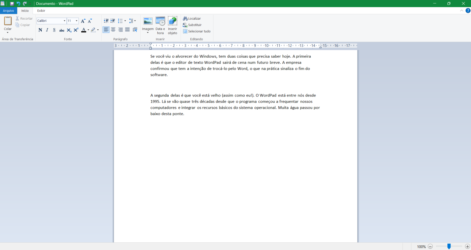 É o fim da linha para o WordPad • Tecnoblog
