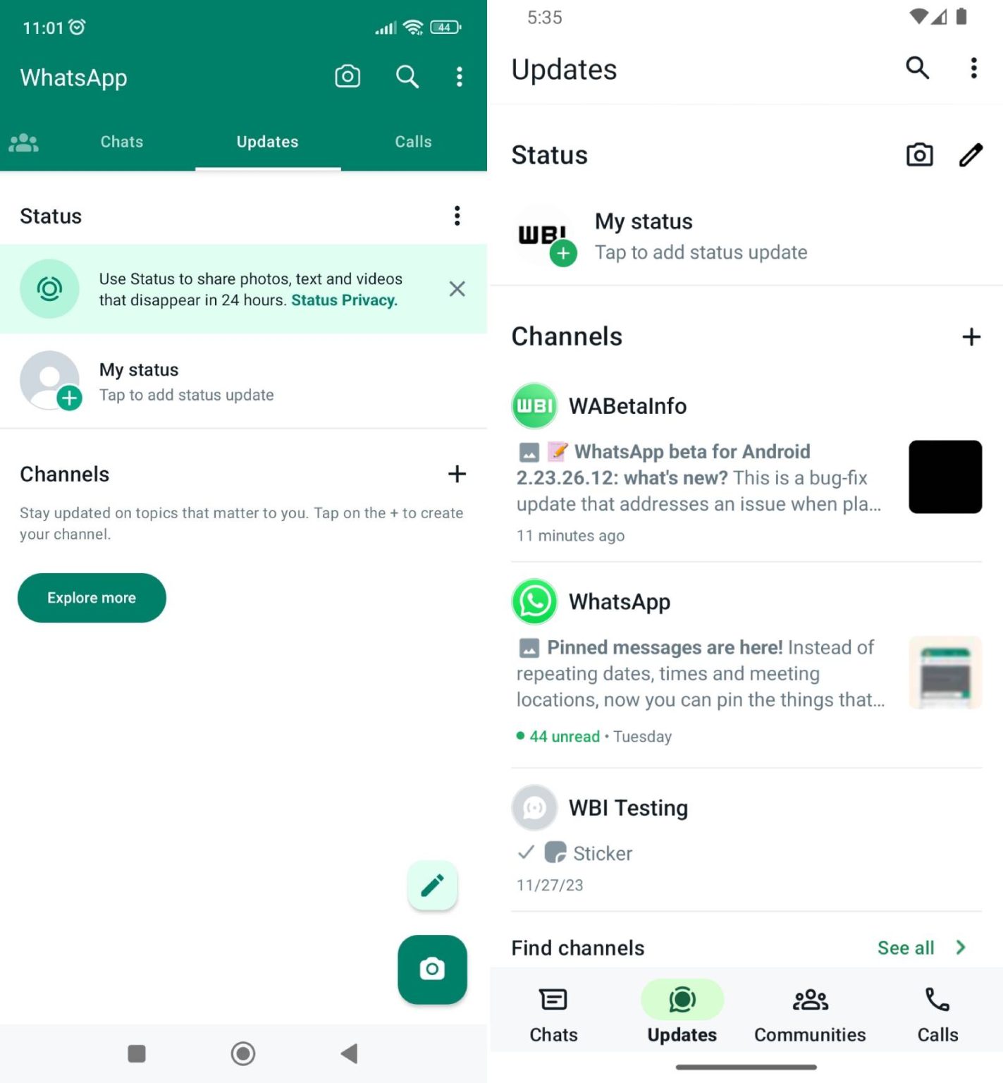 WhatsApp: novo design pode excluir botões de ação flutuantes no app ...
