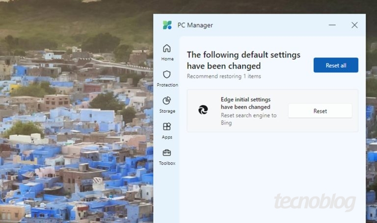 Microsoft PC Manager sugere uso do Bing como dica de reparo do Windows ...