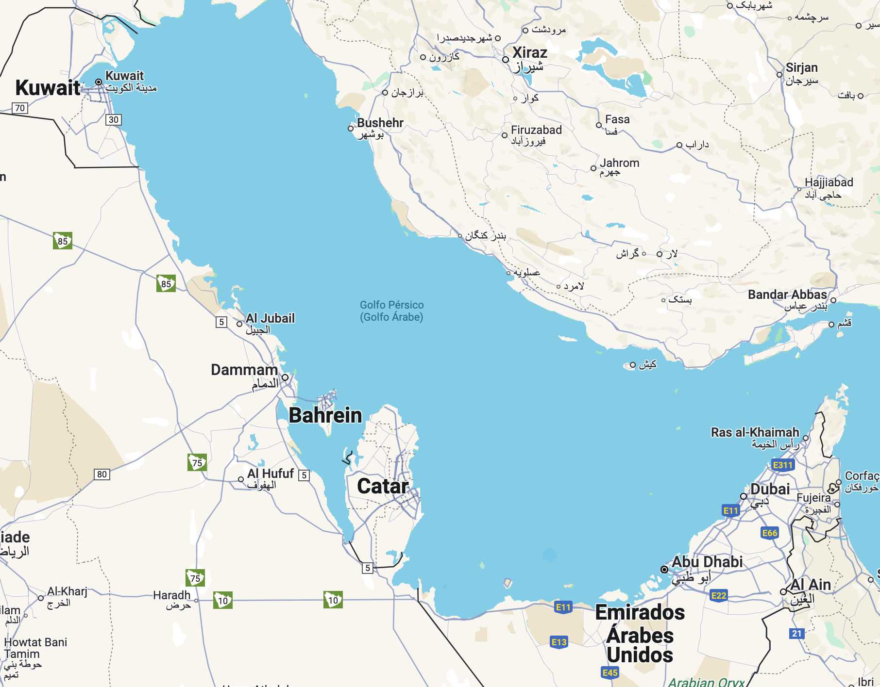 Mapa Do Golfo Persico Mappa Del Golfo Persiano Immagini E Fotografie