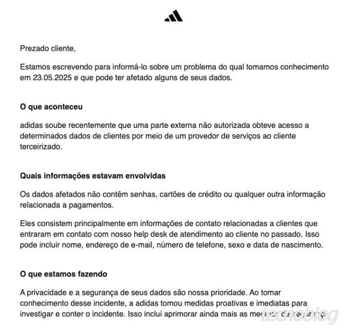 Invasão a sistema da Adidas expõe dados de clientes de todo o mundo ...