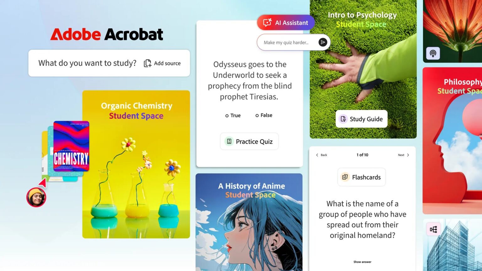 Adobe lança Acrobat Student Spaces para brigar com Google NotebookLM ...